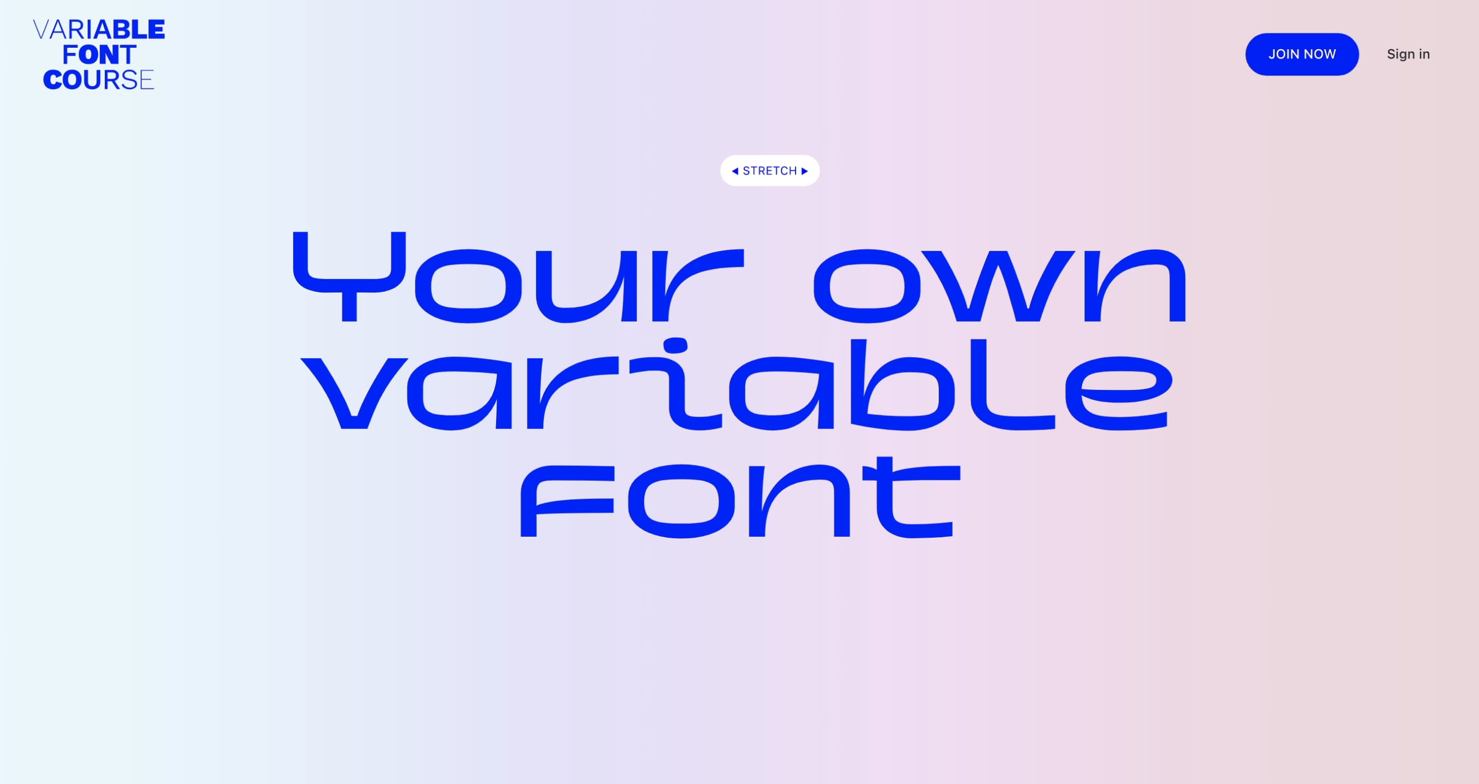 Variable Font Course Demo featured on One Page Love