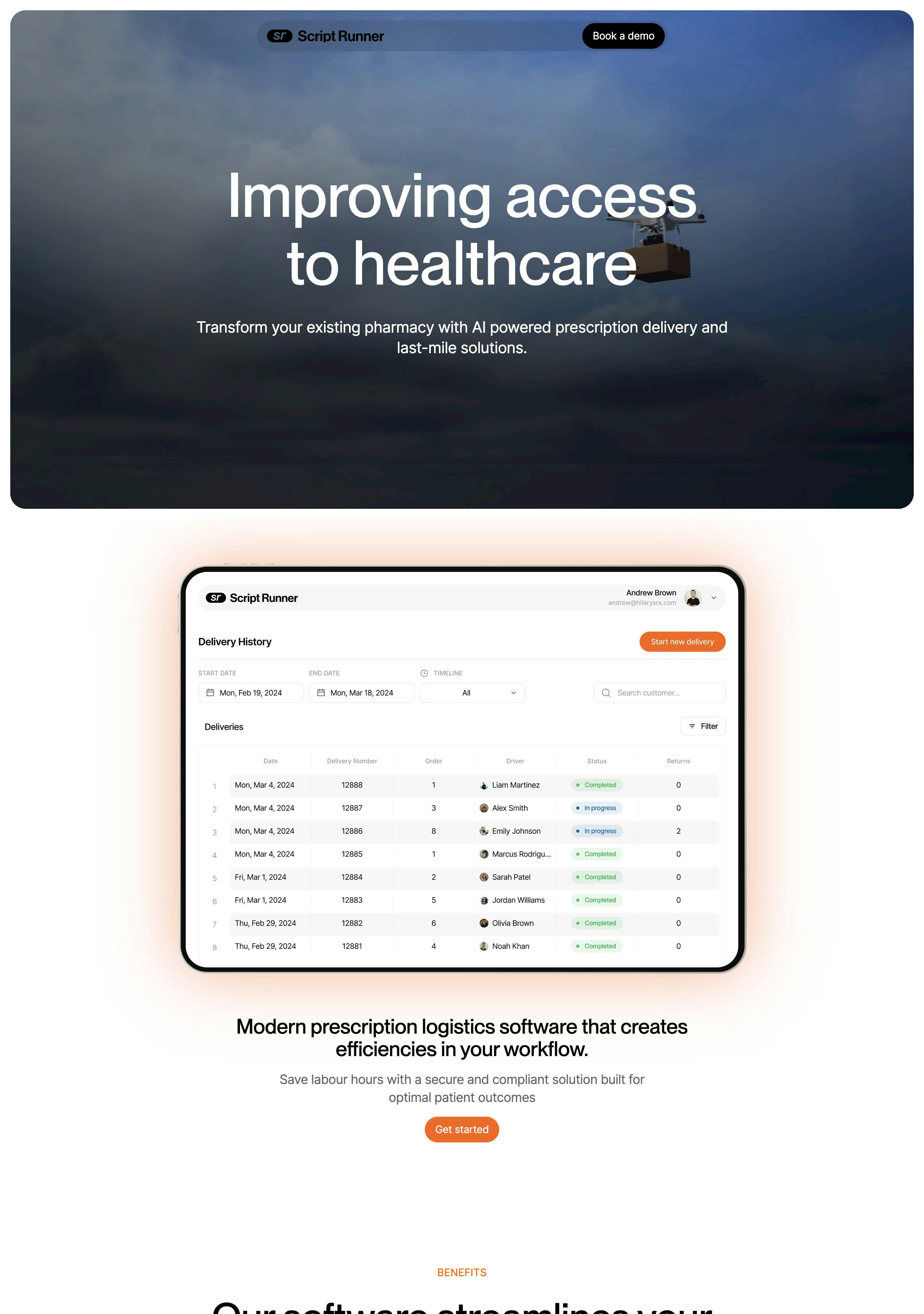 Script Runner One Page Website Award