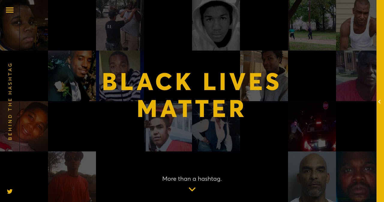 Behind The Hashtag Blacklivesmatter One Page Website Award